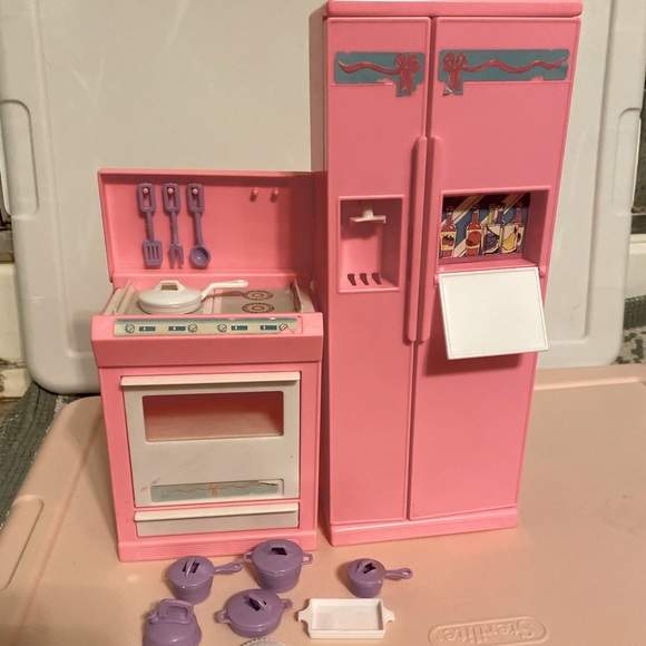 Mattel | Toys | Vintage 993 Barbie Refrigerator And 3 In 1 Cook Center ...